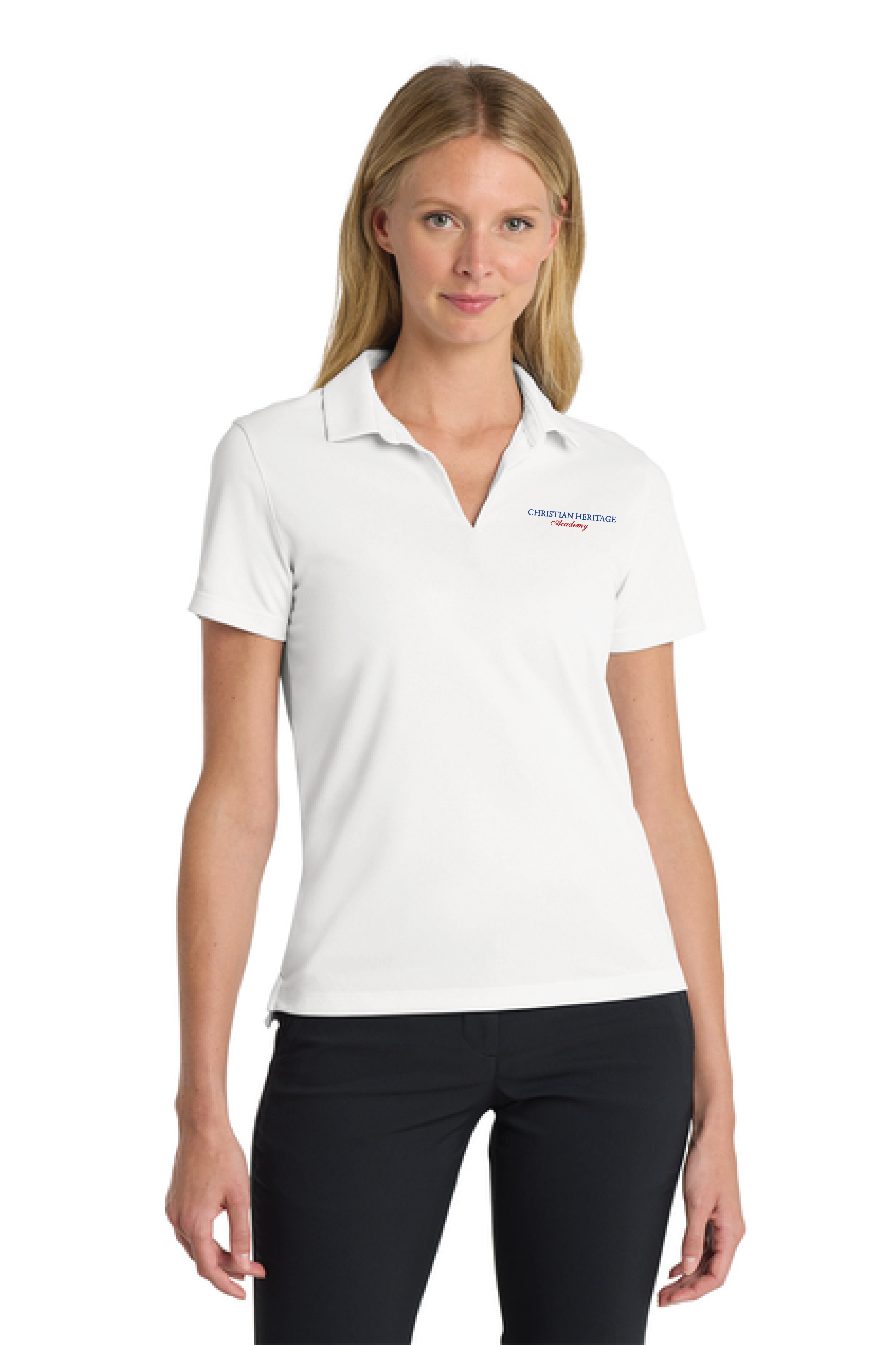 Women's White Nike Christian Heritage Polo – Christian Heritage Academy